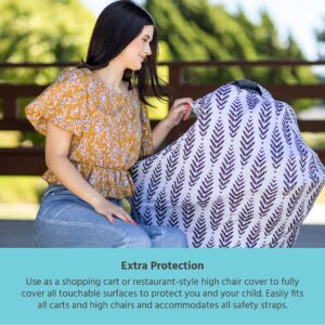 J.L. Childress 4-in-1 Multi-Use Cover - Stretchy Car Seat Canopy and Privacy Cover, Breastfeeding Nursing Cover, Feathers