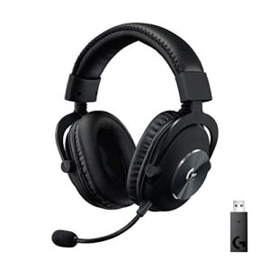 logitech g pro x wireless lightspeed gaming headset with blue vo!ce mic filter tech, 50 mm pro-g drivers, and dts headphone:x 2.0 surround sound