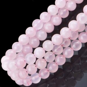 100Pcs Natural Crystal Beads Stone Gemstone Round Loose Energy Healing Beads with Free Crystal Stretch Cord for Jewelry Making (Rose Quartz, 8MM)