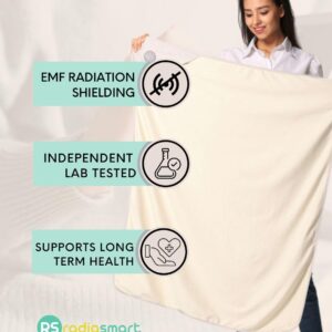 Radia Smart® 5G Blocking, EMF Protection Baby Blanket, Pregnancy Belly Shielding, Natural Cotton, Large 43 x 35