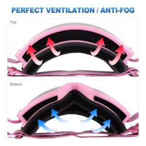 SH HORVATH Ski Snowboard OTG Goggles, HD Mirrored Anti-Fog Goggle for Men Women