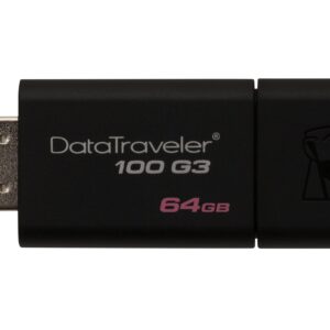 Kingston 64GB USB 3.0 Black DataTraveler 100 G3 3 Pack DT100G3/64GB-3P