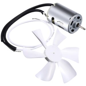 6" replacement white rv vent fan blade with 12v d-shaft rv vent motor,compatible with heng's, elixir, ventline, jensen rv