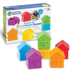 learning resources all about me sorting houses,12 pieces, ages 3+, fine motor & sorting skills, montessori toys, special education actives, imaginative play