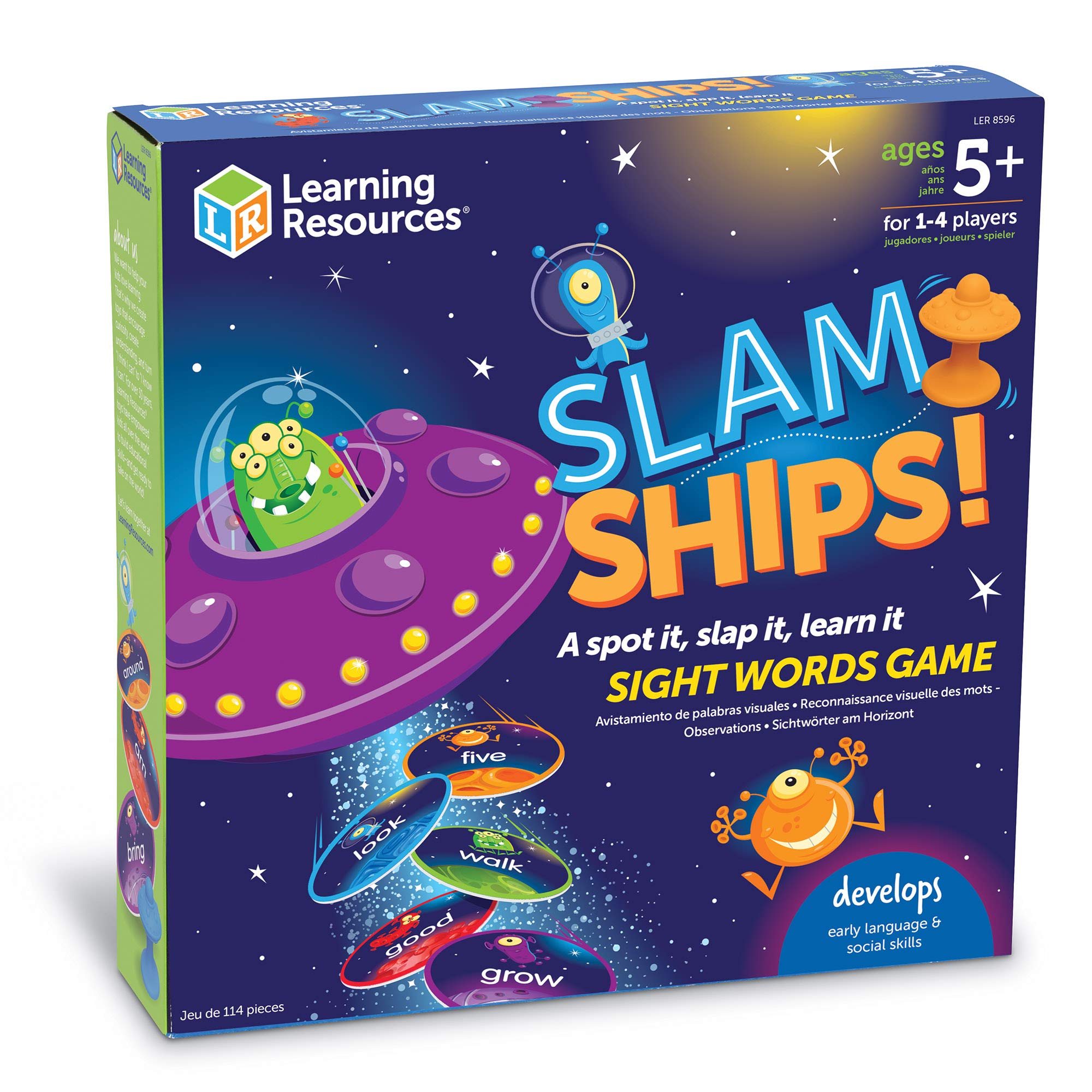 Learning Resources Slam Ships Sight Words Game - Ages 5+ Educational and Fun Games for Kids, Board Games for Kids, Kindergarten Games