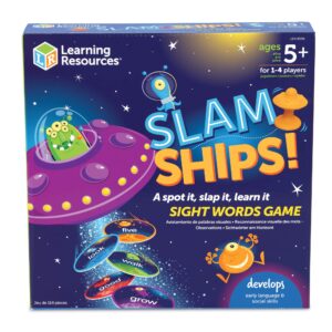 Learning Resources Slam Ships Sight Words Game - Ages 5+ Educational and Fun Games for Kids, Board Games for Kids, Kindergarten Games