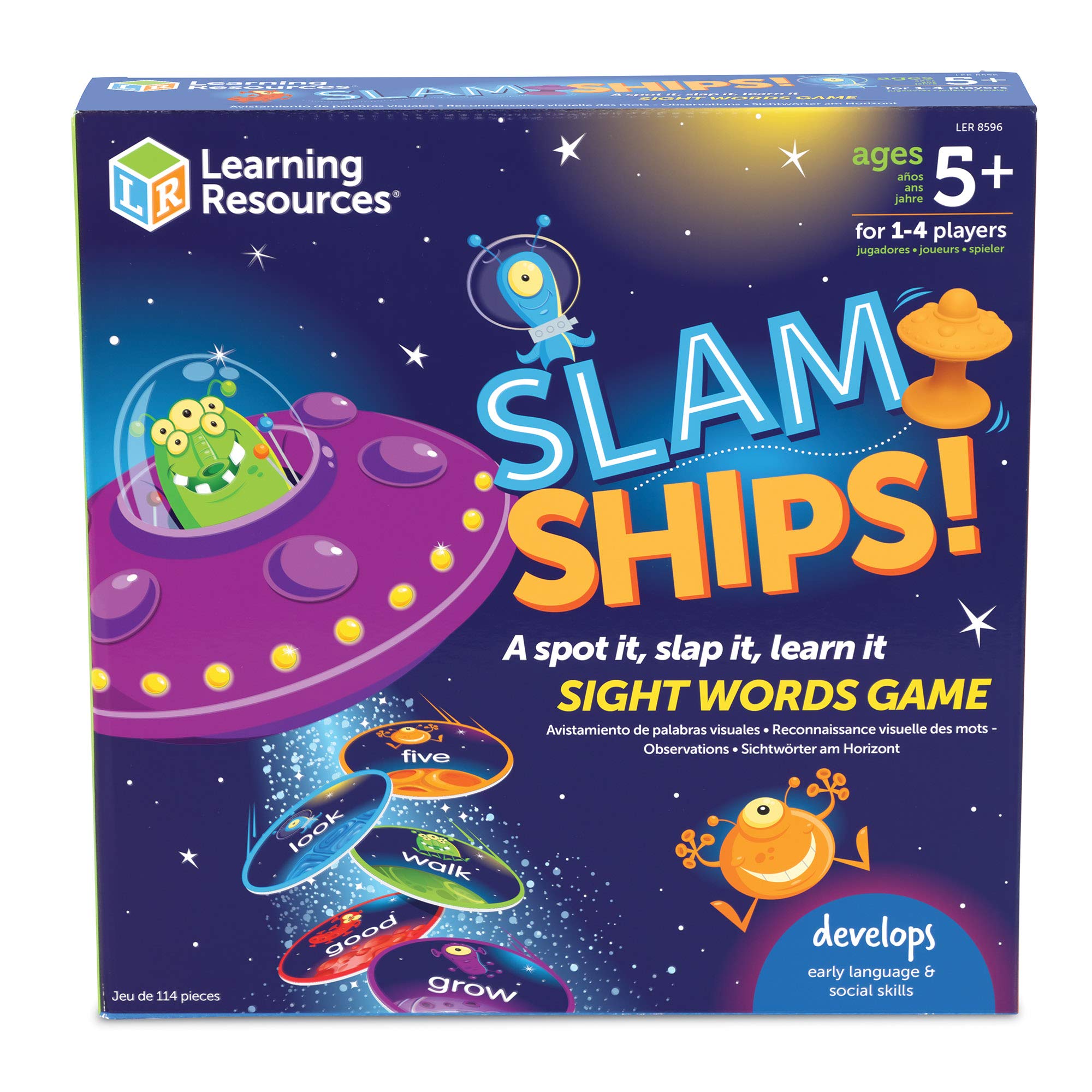 Learning Resources Slam Ships Sight Words Game - Ages 5+ Educational and Fun Games for Kids, Board Games for Kids, Kindergarten Games