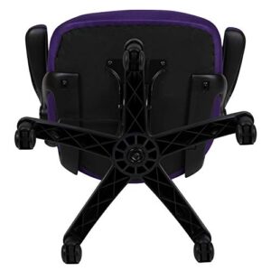 Flash Furniture Porter High-Back Swivel Office Chair with Adjustable Lumbar Support and Seat Height, Ergonomic Mesh Desk Chair with Flip-Up Armrests, Purple/Black