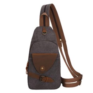 kl928 canvas sling bag crossbody backpack shoulder casual rucksack for men women