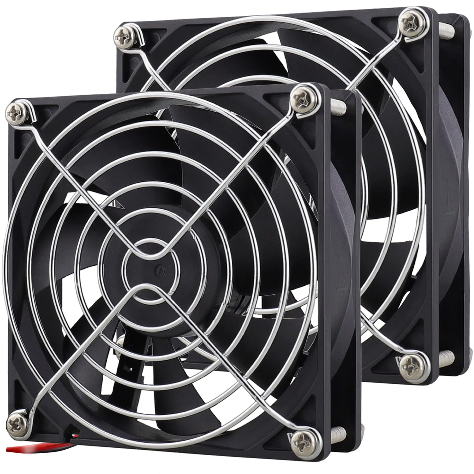 GDSTIME 2 Pack 92mm x 92mm x 25mm 12V Dual Ball Bearings DC Brushless Cooling Fan