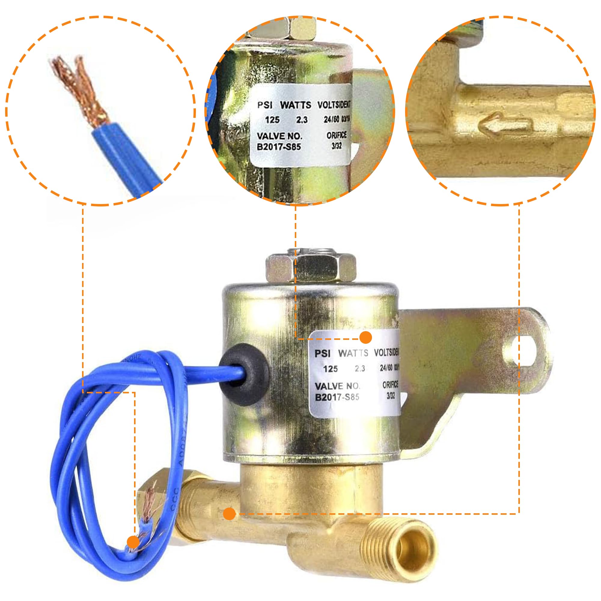 4040 Humidifier Water Solenoid Valve by Appliancemate Replacement Humidifier Valve-B2015-S85 B2017-S85 220 224 400 400A-24 Volts,2.3 Watts,60 HZ (Blue)