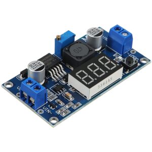 4 Pieces Adjustable LM2596S DC-DC Buck Converter Reduced Voltage Regulator Power Module 36V 24V 12V to 5V 2A Voltage Stabilizer with Digital Voltmeter Display