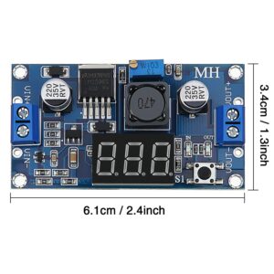 4 Pieces Adjustable LM2596S DC-DC Buck Converter Reduced Voltage Regulator Power Module 36V 24V 12V to 5V 2A Voltage Stabilizer with Digital Voltmeter Display