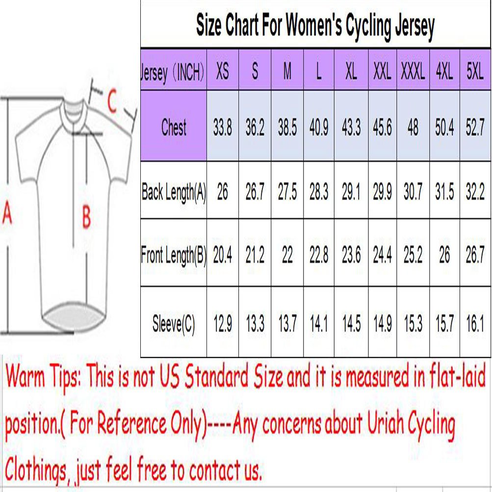 Uriah Women's Cycling Jersey Short Sleeve Reflective with Rear Zippered Bag Blue Yellow Size L