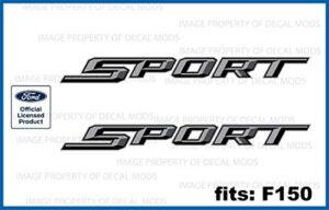 decal mods sport decals stickers for ford f150 xlt (2015-2022) - f (set of 2) officially licensed | fh1b1