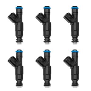 fuel injector 4 holes 6pcs | for 1999-2004 jeep cherokee grand cherokee wrangler 4.0l dodge ram 1500 2500 3500 5.2l | replace# 0280155784, 4854181, 280155784, 4667938