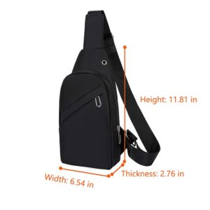 Yeefay Sling Backpack Sling Bag Women Men Crossbody Chest Bag Causal Daypack for Hiking, Black, Small