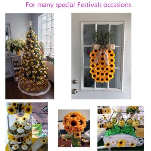 Yansanido 100 Pcs 2.8 Inch (7cm) 2 Layer Petals Artificial Sunflower Heads for Home, Office and Wedding Decoration