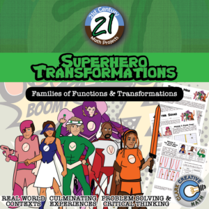 superhero transformations - families of functions - 21st century math project