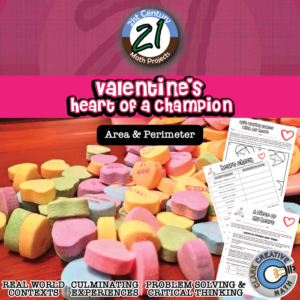 valentine's heart of a champion -- area, perimeter, volume - math project