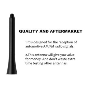 KSaAuto Short Antenna for Ford Mustang Convertible 2015-2024, Stubby Mustang Antenna, 5 Inch Black Aluminum Car Antenna Replacement, Ford Mustang Accessories Designed for Optimized Car Radio Reception