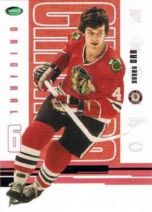 2003-04 parkhurst original six chicago hockey #49 bobby orr chicago blackhawks official nhl trading card from in the game itg