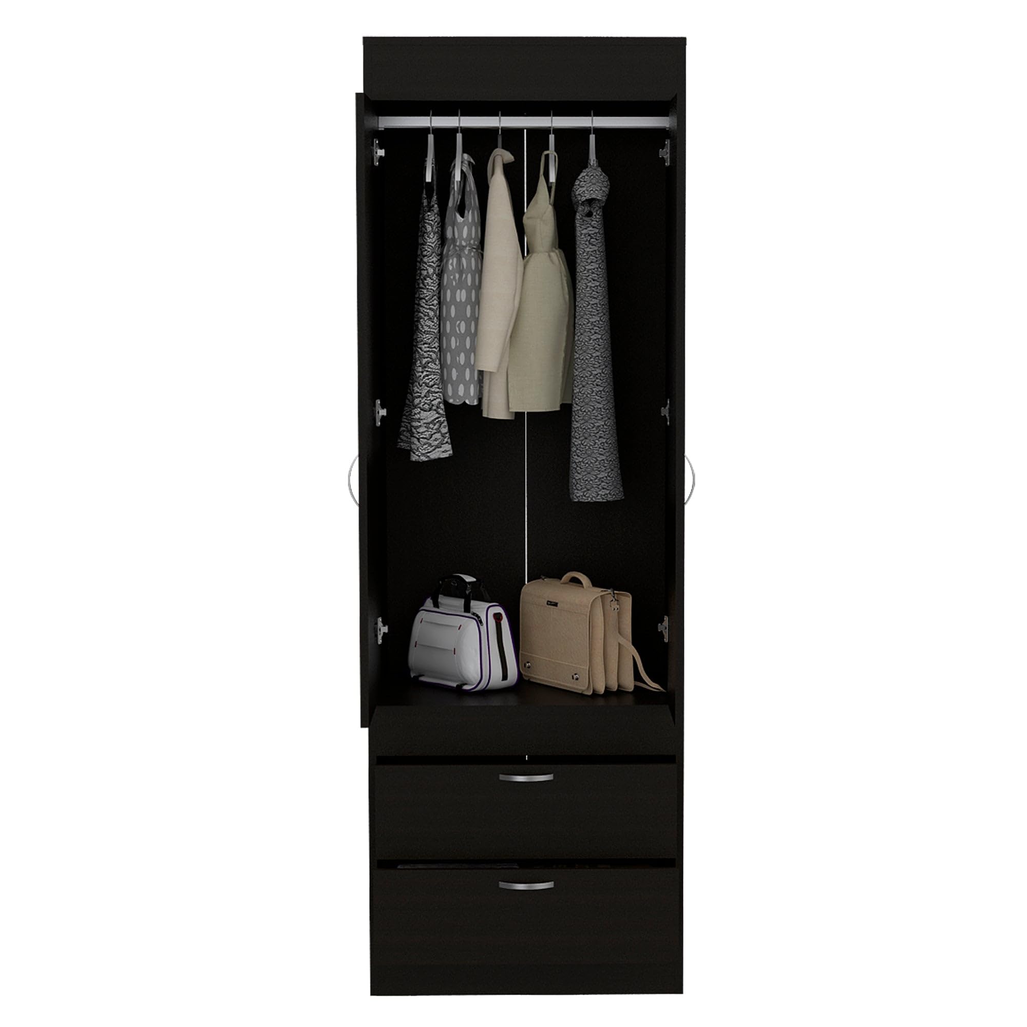 TUHOME Lisboa 2 Drawer 2 Door ARMOIRE Espresso