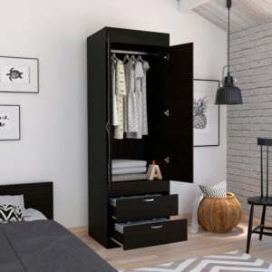 TUHOME Lisboa 2 Drawer 2 Door ARMOIRE Espresso