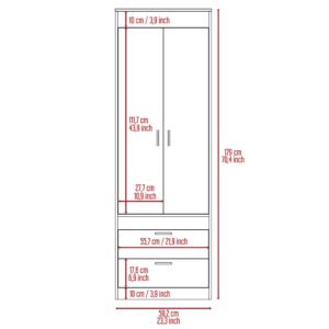 TUHOME Lisboa 2 Drawer 2 Door ARMOIRE Espresso