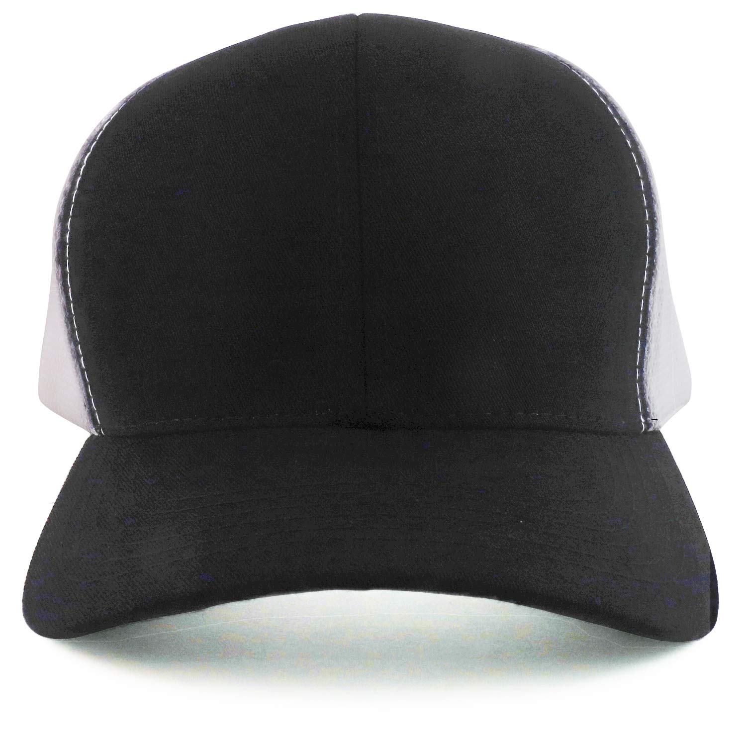 Trendy Apparel Shop Oversize XXL Structured Trucker Mesh Baseball Cap - Black White - 2XL