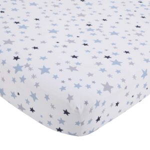 Little Love by NoJo Shine On My Love - Boy Safari, Moon and Stars Navy and White 3 Piece Crib Bedding Set- Comforter, Fitted Crib Sheet, Dust Ruffle