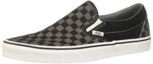 vans classic slip-on, black/pewter checkerboard size 9 women/7.5 men