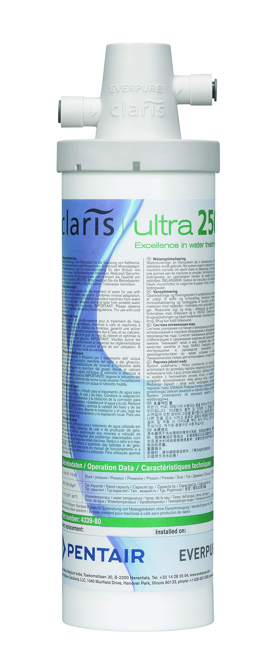 Everpure EV4339-80 Claris Ultra 250 Water Filter Cartridge, White