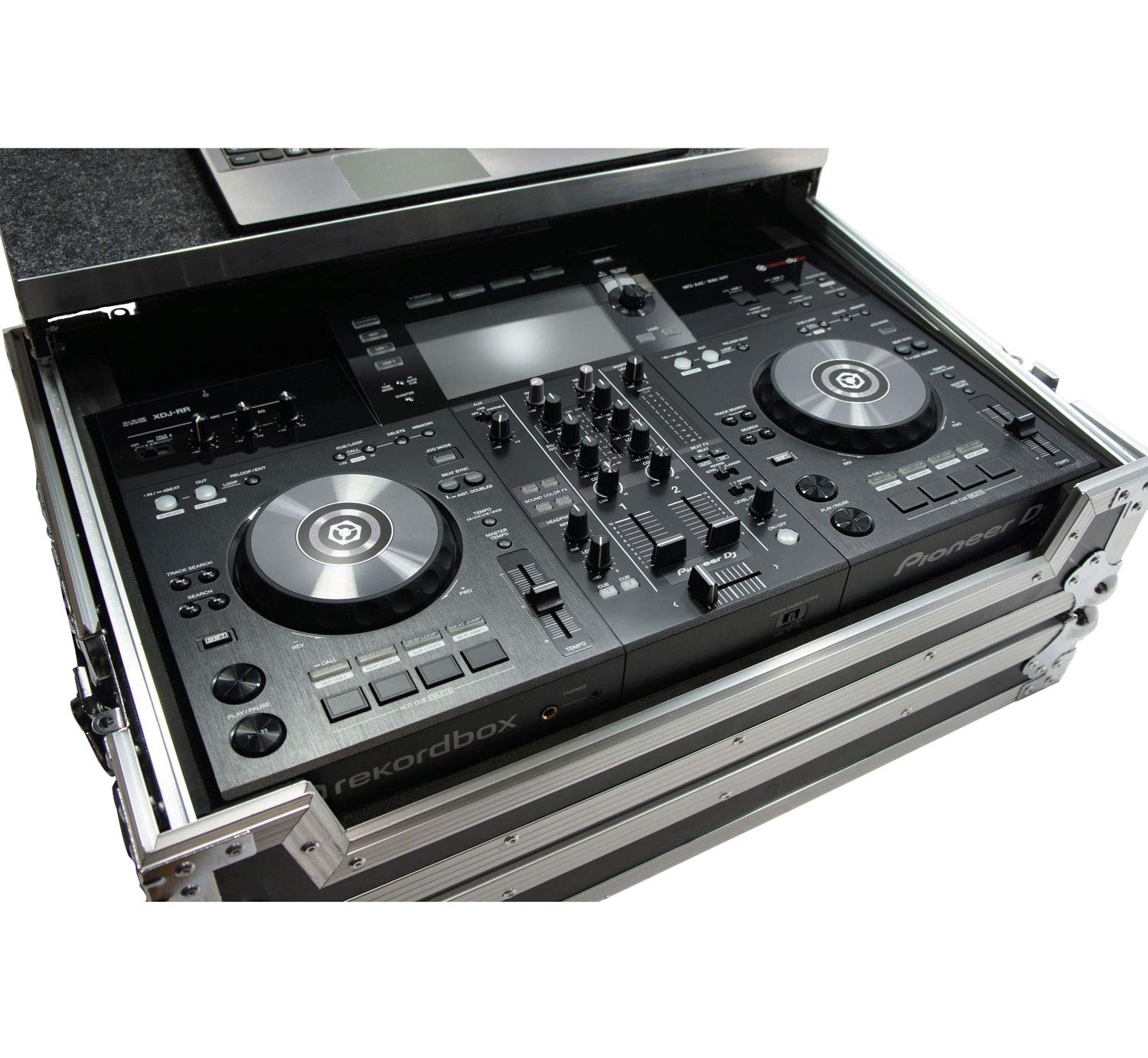 Harmony Audio HCXDJRRLT Flight Angle Glide Laptop Stand DJ 1U Rack Case Compatible with Pioneer XDJ-RR