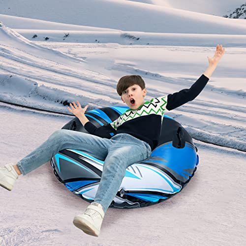 JOYIN Inflatable Snow Tubes 47" & 37"(2 Packs) for Kids and Adults,Heavy-Duty Snow Tube for Sledding, Great Inflatable Snow Sled for Winter Fun and Family Activities（Sporty）