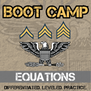 equation boot camp -- differentiated equation solving practice assignments