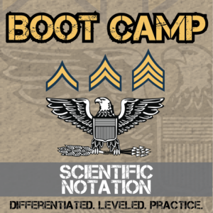 scientific notation boot camp -- differentiated practice assignments