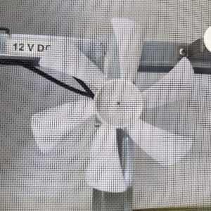 Class A Customs 14" RV Roof Vent 12 Volt Powered Fan w/White Wedge Lid - 4" Garnish Ring - Putty & Screws | 71112A-4-PS