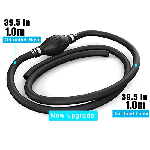 Newest High Flow Siphon Pump, Gasoline Oil Water Fuel Diesel Transfer Siphon Pump, Siphon Hand Fuel Pump Portable Manual Car Liquids Gas Transfer PumpSiphon Hose, Siphoning Kit, 2M Durable Syphon Hose