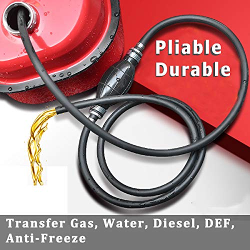 Newest High Flow Siphon Pump, Gasoline Oil Water Fuel Diesel Transfer Siphon Pump, Siphon Hand Fuel Pump Portable Manual Car Liquids Gas Transfer PumpSiphon Hose, Siphoning Kit, 2M Durable Syphon Hose