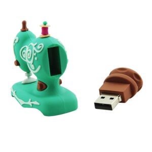 Novelty Cute 32GB USB 2.0 Flash Drives Vintage Sewing Machine Shape Pen Drive Memory Stick Thumb Drive Pendrive Jump Drive Zip Drive U Disk for PC and Mac, Embroidery and Sewing Machine