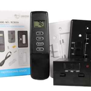 Amazing Deals and Donations Gas Fireplace Remote Control On/Off with Thermostat Remote and Receiver Kit for Millivolt Gas Valves Only