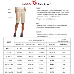 BALEAF Women's Bermuda Khaki Shorts Bermuda Hiking Long Quick Dry Elastic Waist for Work, Camping, Travel Size L