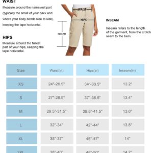 BALEAF Women's Bermuda Khaki Shorts Bermuda Hiking Long Quick Dry Elastic Waist for Work, Camping, Travel Size L