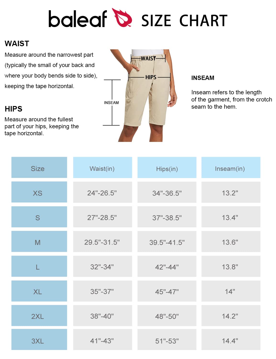 BALEAF Women's Bermuda Khaki Shorts Bermuda Hiking Long Quick Dry Elastic Waist for Work, Camping, Travel Size L