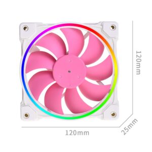 ID-COOLING ZF-12025-PINK Case Fan 120mm 5V 3 PIN ARGB Cooling Fan MB Sync, 4 PIN PWM Speed Control Fans for Radiator/CPU Cooler/Computer Case