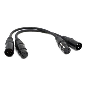 siyear xlr male 3 pin to xlr female 5 pin & xlr female 3 pin to xlr male 5 pin audio cable, for microphone dmx stage light turnaround etc（1set / 2pack