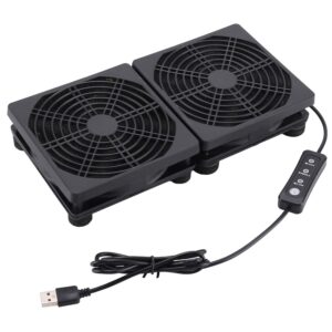 120mmx2 240mm 5v dual usb powered pc router fans with speed controller high airflow cooling fan for router modem dvr playstation tv box and other electronics