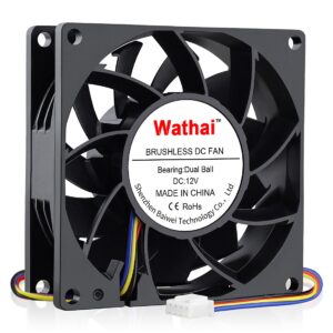 wathai 80mm x 25mm pc computer case fan pwm 12v 4pin fan high static pressure for server box enclosure cpu cooler cooling