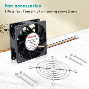 Wathai 80mm x 25mm PC Computer Case Fan PWM 12V 4Pin Fan High Static Pressure for Server Box Enclosure CPU Cooler Cooling